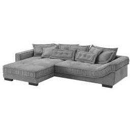 Ecksofa Inosign "Diwan II DuraFlex" Sofas Gr. B/H/T: 334cm x 67cm x 207cm, Microfaser, mega-Recamiere links, grau (memphis 20 stone) DuraFlex-Kaltschaumpolsterung, bis 140 kg, 4 Bezugsqualitäten