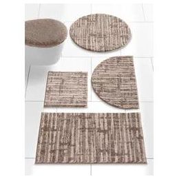 Badematte Grund Badematten Gr. WC-Set 2tlg. Vorlage mit Ausschnitt (45cm x 50cm) WC-Deckelbezug (47cm x 50cm),, grau (taupe)