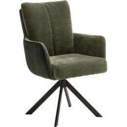 Esszimmerstuhl MCA furniture "MALIA" Stühle Gr. B/H/T: 61cm x 90cm x 67cm, Metall, grün (olive, schwarz matt lackiert)