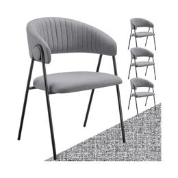 TecTake&reg; Armlehnstuhl, Webstoff, gepolstert, schlanke Stahlbeine, 60 x 58 x 85 cm