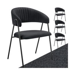 TecTake&reg; Armlehnstuhl, Webstoff, gepolstert, schlanke Stahlbeine, 60 x 58 x 85 cm