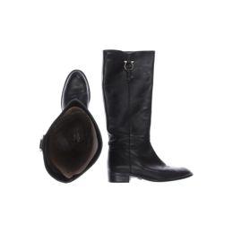 Salvatore Ferragamo Damen Stiefel, schwarz, Gr. 10