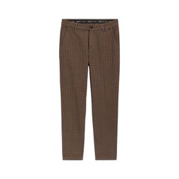 Tom Tailor Denim Herren Regular Tapered Chino, braun, Karomuster, Gr. XL