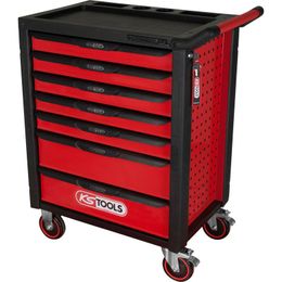 KSTools RACINGline schwarz/rot Werkstattwagen mit 7 Schubladen