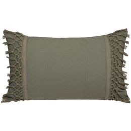 Tendances Macramé-Kissen - khakigrün - 30x50 cm - Khaki - Atmosphera créateur d'intérieur