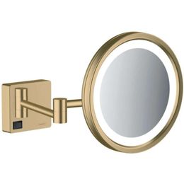 Hansgrohe AddStoris - Wand-Kosmetikspiegel mit LED Leuchte, Bronze gebürstet 41790140