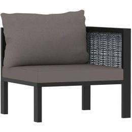 vidaXL - Sofa-Eckelement mit Linker Armlehne Poly Rattan Anthrazit