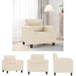 The Living Store - Sessel Beige 60 cm Mikrofasergewebe - Sofas - Beige