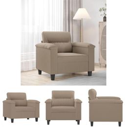 The Living Store - Sessel Taupe 60 cm Mikrofasergewebe - Sofas - Taupe