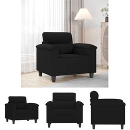 The Living Store - Sessel Schwarz 60 cm Mikrofasergewebe - Sofas - Schwarz