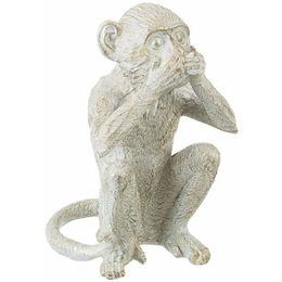 Bizzotto Dekorative Statuette für Garten und Veranda Weißer Affe h 24 cm -Ich kann nicht sprechen Affe