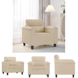 The Living Store - Sessel Creme 60 cm Mikrofasergewebe - Sofas - Creme