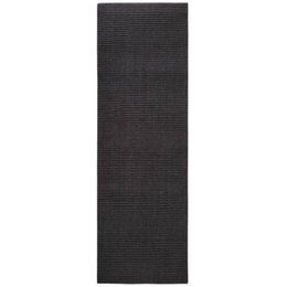 Teppich Natur Sisal 80x250 cm Schwarz vidaXL