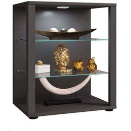 ebuy24 - GlasolS Vitrinenschrank 3 Ablagen anthrazit.