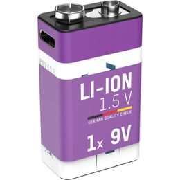 Li-Ion 9V-Block-Akku, Typ 400 (min. 340mAh) - Ansmann