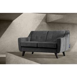 Terso Sofa, 2 Sitzer im zeitlosen Design, Velours-Bezug, silber - Konsimo