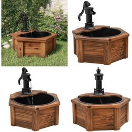 vidaXL - Gartenbrunnen mit Pumpe 57x57x53 cm Massivholz Tanne - Gartenbrunnen - Wasserbrunnen - Home & Living - Braun