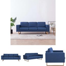 3-Sitzer-Sofa Stoff Blau - Sofas - Blau - The Living Store