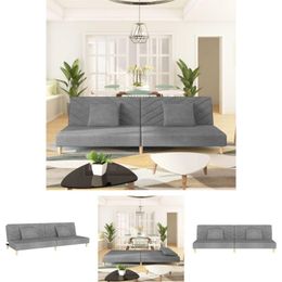 The Living Store - Schlafsofa 2-Sitzer mit 2 Kissen Hellgrau Stoff - Sofas - Grau