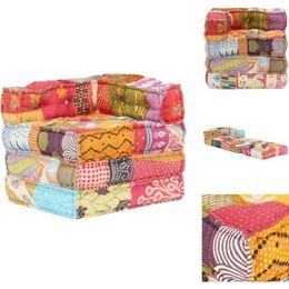 vidaXL - Sitzpolster - Living Modularer Pouf Patchwork Stoff - Mehrfarbig