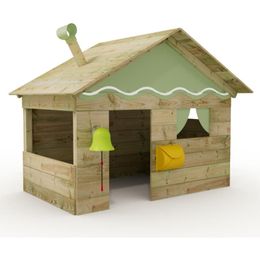 Wickey - Spielhaus Hostel - Kinderspielhaus aus Holz, Gartenhaus für Kinder, extrem witterungsbeständig - aus kesseldruckimprägniertem Massivholz