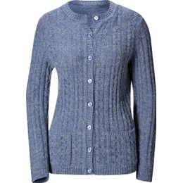 CR&Eacute;ATION L Damen Strickjacke mit Ton-in-Ton-Kn&ouml;pfen blau-meliert Gr&ouml;&szlig;e 38