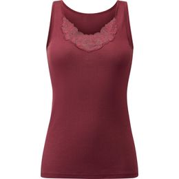 w&auml;schepur Damen Achselhemd mit Satin-Einfassung bordeaux, Gr&ouml;&szlig;e 48