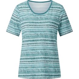 Damen Print-Shirt aus Viskose-Qualität jade-ecru-bedruckt, Größe 54