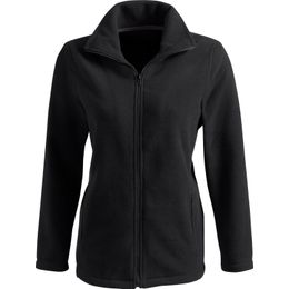 Damen Fleecejacke mit zwei Taschen schwarz, Gr&ouml;&szlig;e 54