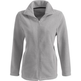 Damen Fleecejacke mit zwei Taschen grau, Gr&ouml;&szlig;e 46