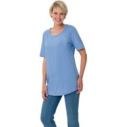 Damen Longshirt im Doppelpack himmelblau + apricot, Gr&ouml;&szlig;e 44