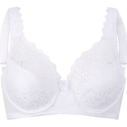 wäschepur Damen Entlastungs-BH mit Bügel mit floraler Spitze weiß Größe 95C