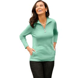 Damen Langarmshirt mit Schneeflocken-Anh&auml;nger hellgr&uuml;n, Gr&ouml;&szlig;e 40
