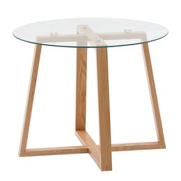 Wohnling Couchtisch 58x58x47 cm Massivholz / Glas