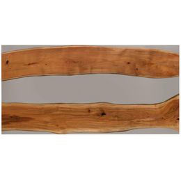Esstisch Akazie mit Epoxidharz 200x100x76 natur lackiert / Epoxid grau gerade Kante EPOXY Unikat #3
