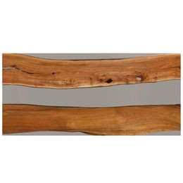 Esstisch Akazie mit Epoxidharz 220x100x76 natur lackiert / Epoxid grau gerade Kante EPOXY Unikat #4
