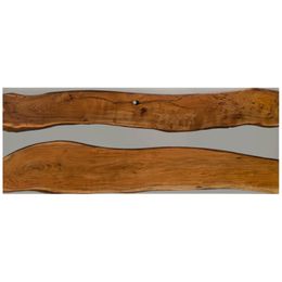 Esstisch Akazie mit Epoxidharz 260x100x76 natur lackiert / Epoxid grau gerade Kante EPOXY Unikat #3