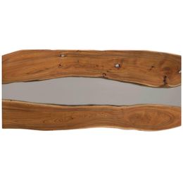 Esstisch Akazie mit Epoxidharz 240x100x76 natur lackiert / Epoxid grau echte Baumkante EPOXY Unikat #2