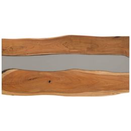 Esstisch Akazie mit Epoxidharz 220x100x76 natur lackiert / Epoxid grau echte Baumkante EPOXY Unikat #4