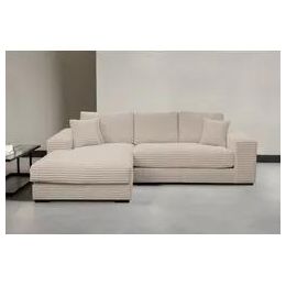 Ecksofa WERK2 "Eden L-Form" Sofas Gr. B/H/T: 286cm x 84cm x 184cm, Breitcord, Ottomane links, Ottomane links, grau (taupe) Design Ecksofa in Cord mit besonders weichem Sitzkomfort