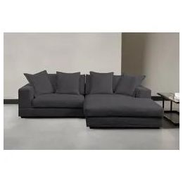 Ecksofa WERK2 "Eldorado L-Form" Sofas Gr. B/H/T: 285cm x 99cm x 195cm, Cord, Ottomane rechts, grau (anthrazit)