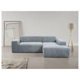 Ecksofa Inosign "Zeus-L" Sofas Gr. B/H/T: 253cm x 70cm x 188cm, Cord, Ottomane rechts, grau Curvy Trend Ecksofa mit urbaner Optik