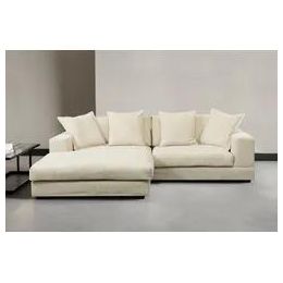 Ecksofa WERK2 "Eldorado L-Form" Sofas Gr. B/H/T: 285cm x 99cm x 195cm, Cord, Ottomane links, beige (natur)