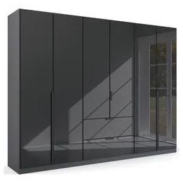 Drehtürenschrank Rauch "Modern by Quadra Spin" Schränke Gr. B/H/T: 271cm x 210cm x 54cm, 6 St., grau (graumetallic/glas basalt)