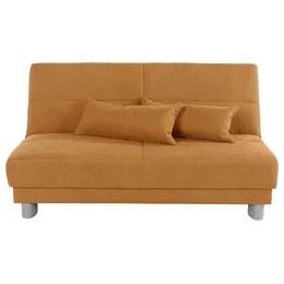 Schlafsofa Inosign "Gina" Sofas Gr. B/H/T: 160cm x 86cm x 195cm, Chenille, orange (mango) mit einem Handgriff vom Sofa zum Bett