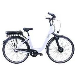 E-Bike Hawk BIKES "eCity Wave" E-Bikes Gr. 46cm, 28 Zoll (71,12cm), weiß Pedelec, Elektrofahrrad für Damen u. Herren