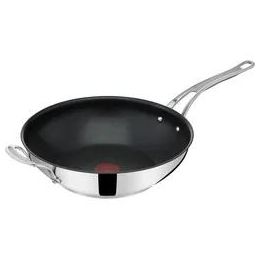 Wok Tefal "Jamie Oliver Cook's Classic, Wokpfanne Induktion", schwarz (edelstahlfarben, schwarz), B:31,6cm H:9cm Ø:30cm, Pfannen, Thermo-Signal bei idealer Brattemperatur, Antihaftversiegelung