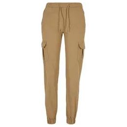 Cargohose Urban Classics "Urban Classics Damen Ladies High Waist Cargo Jogging Pants" Gr. XXL, US-Größen, beige (unionbeige) Damen Hosen