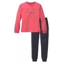 Pyjama Vivance Gr. 122/128, schwarz (hummer, anthrazit, meliert) Kinder Homewear-Sets in langer Form mit Cat Print