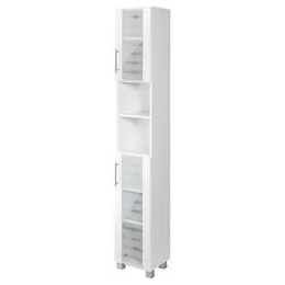 Seitenschrank Welltime "Jaca" Schränke Gr. B/H/T: 30cm x 185cm x 27cm, 2 St., weiß Bad-Hochschrank Bad-Seitenschrank Breite 30 cm, mit MDF Hochglanz-Fronten